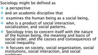 Introduction to Sociology | PPTX