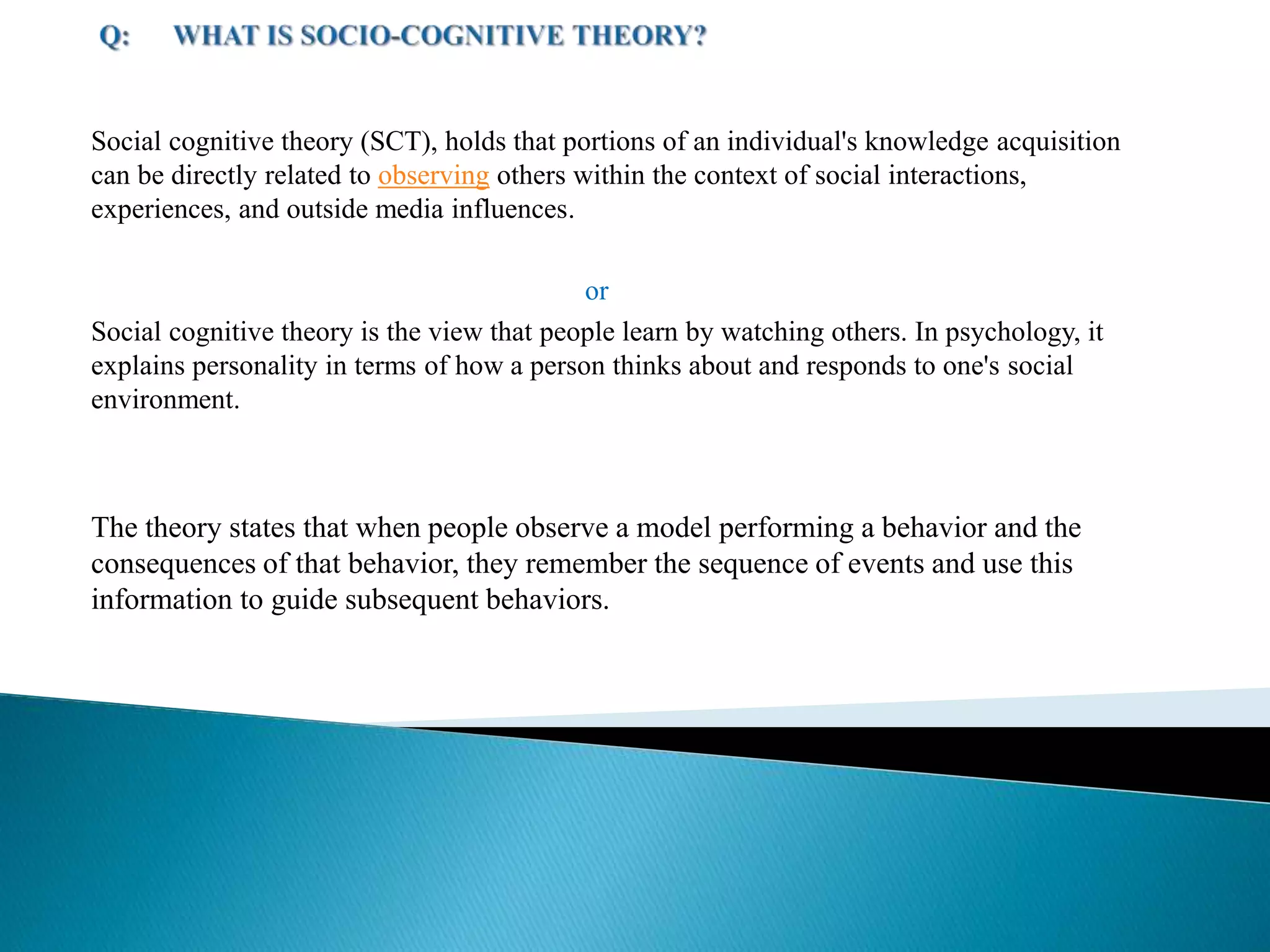 Socio cognitive theory | PPTX