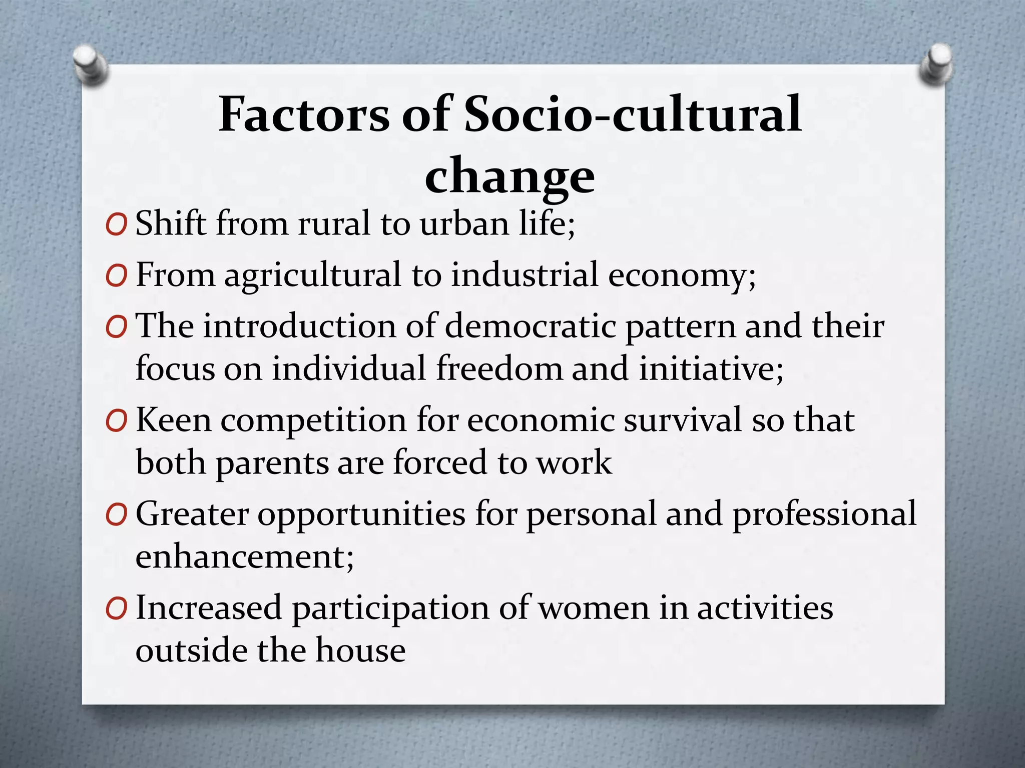 Socio cultural change | PPTX