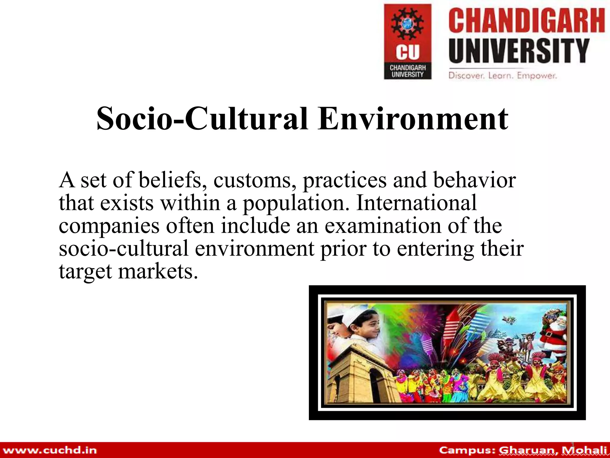 Socio cultural environment and social media marketing by Selbin | PPTX