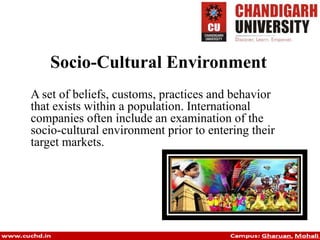 Socio cultural environment and social media marketing by Selbin | PPTX