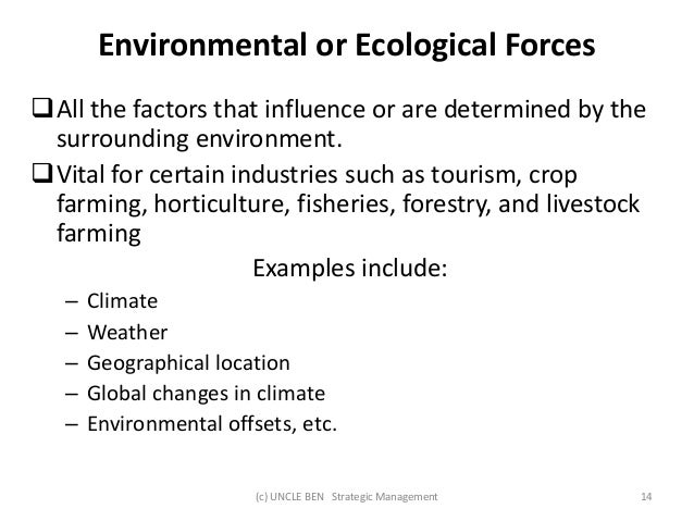 ENVIRONMENTAL FACTORS THAT INFLUENCES THE OPERATIONS OF THE BUSINESS