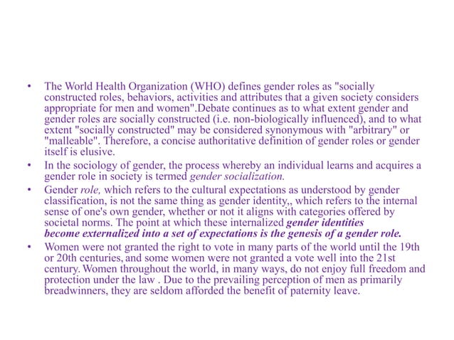 Socio cultural formation of gender identity | PPT