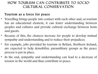 SOCIO-CULTURAL IMPACTS OF TOURISM | PPT