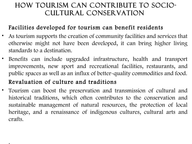 SOCIO-CULTURAL IMPACTS OF TOURISM | PPT | Travel Preparation and Advice ...