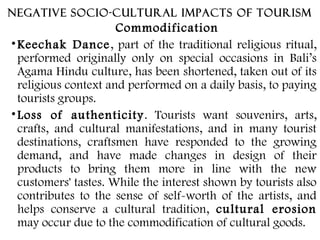 SOCIO-CULTURAL IMPACTS OF TOURISM | PPT