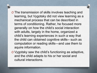 Socio-Cultural Theory by Lev Vygotsky | PPTX