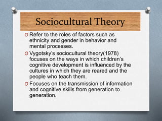 FHB Presentation Lev Vygotsky's Sociocultural Theory Lev, 45% OFF