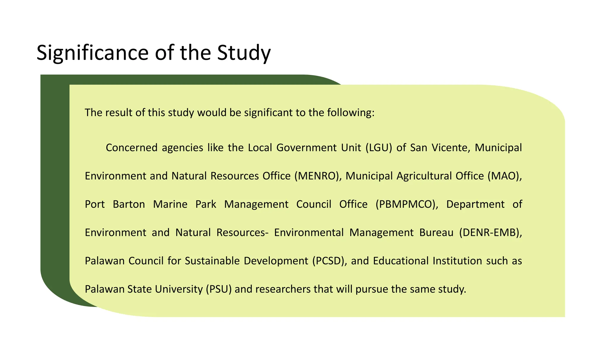 Socio-Economic Assessment and Monitoring of Port Barton Marine Park in ...