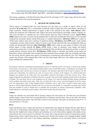 Socio-Economic Conditions of Gujjar and Bakerwal Tribes of Kashmir | PDF