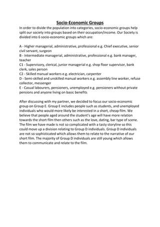 Socio economic groups | DOCX