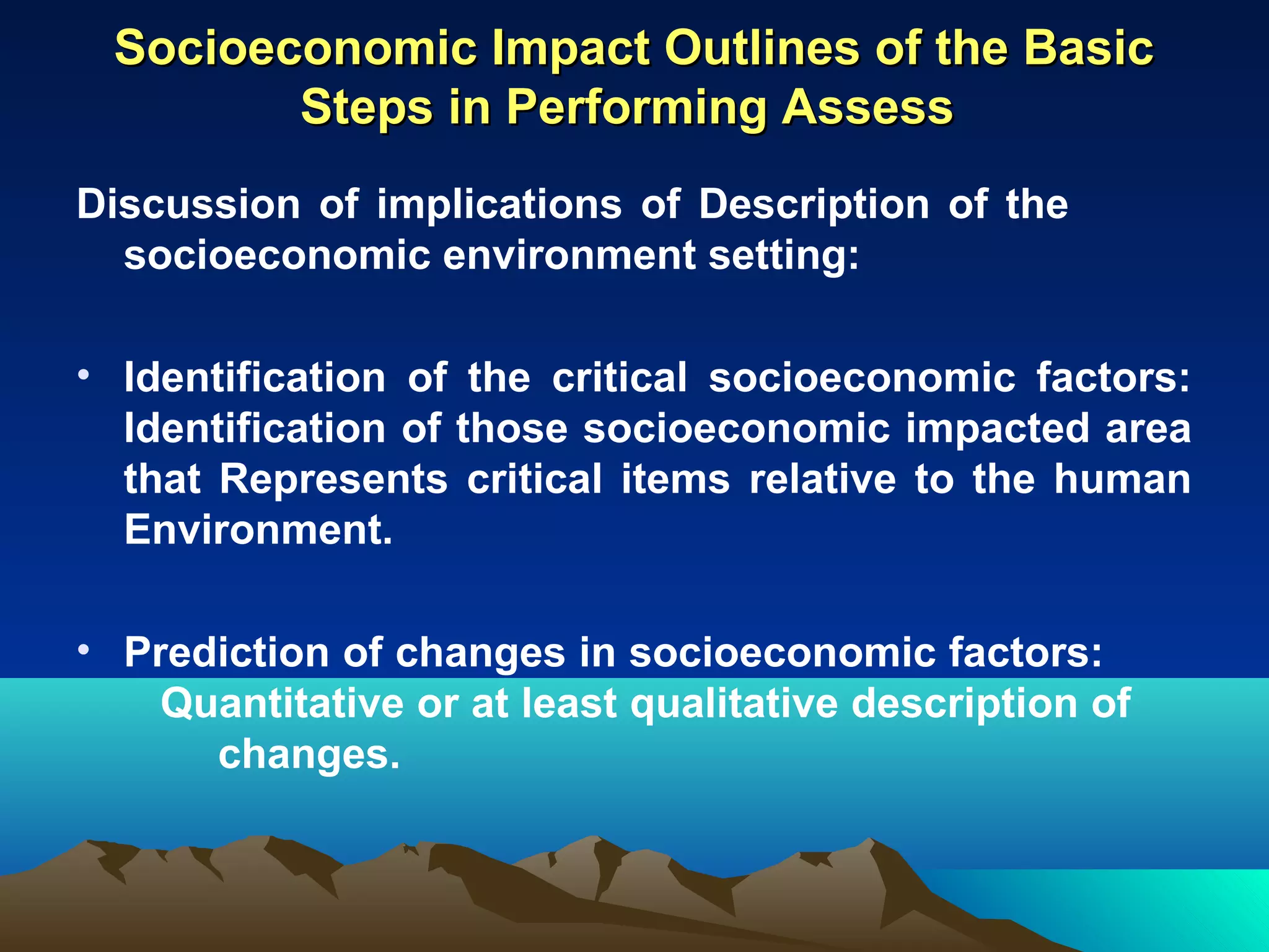 Socio economic impacts | PPT