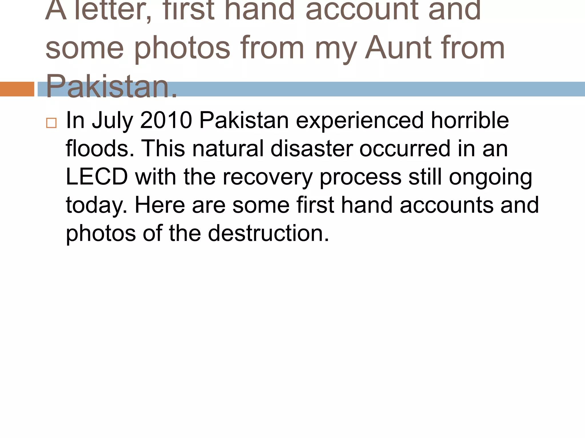 Socio economic impacts of natural disasters | PPTX