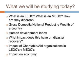 Socio economic impacts of natural disasters | PPTX
