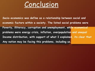Socio-economic problems within a country | PPT