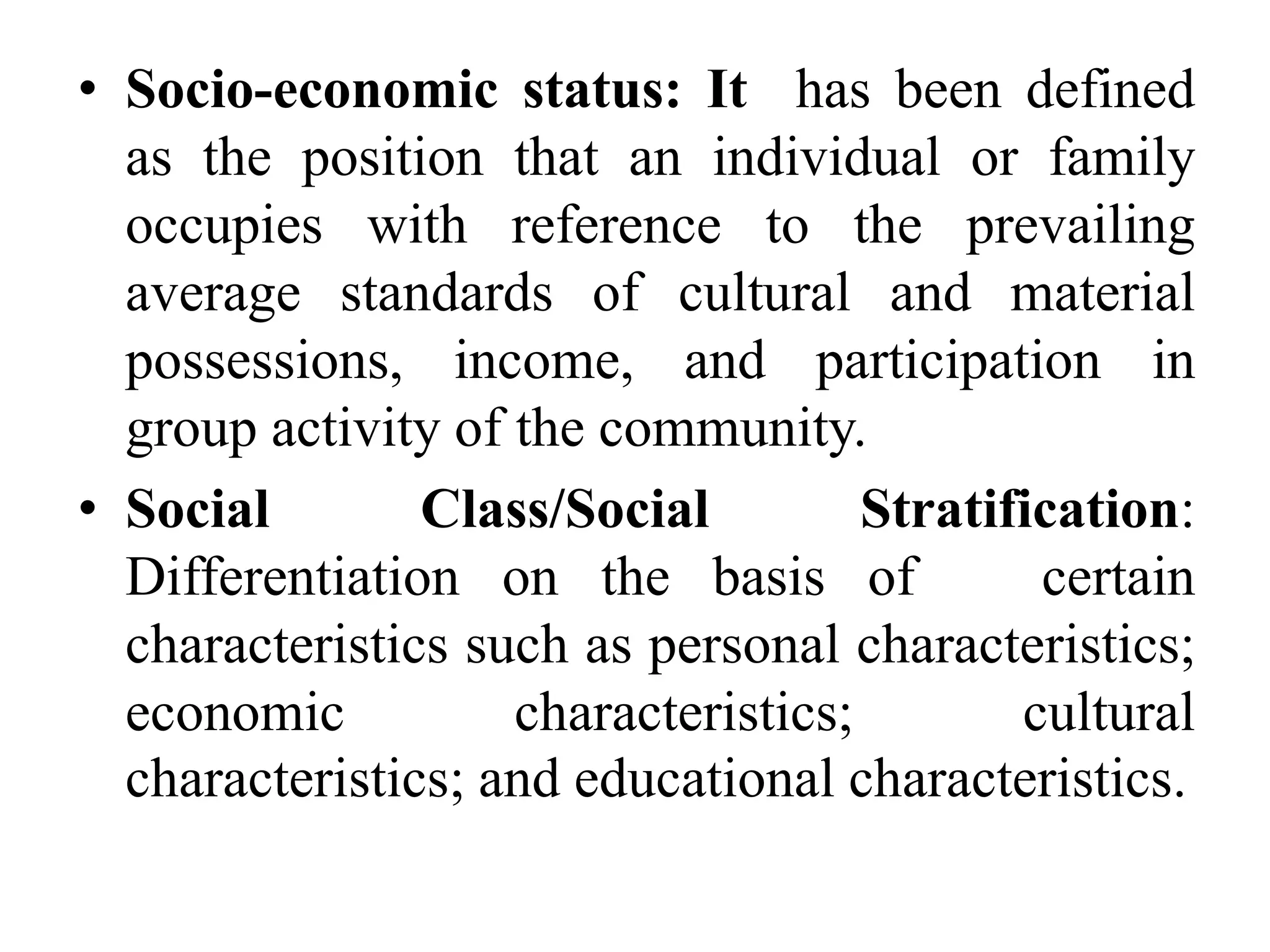 Socio economic profile | PPTX