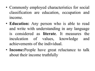 Socio economic profile | PPTX