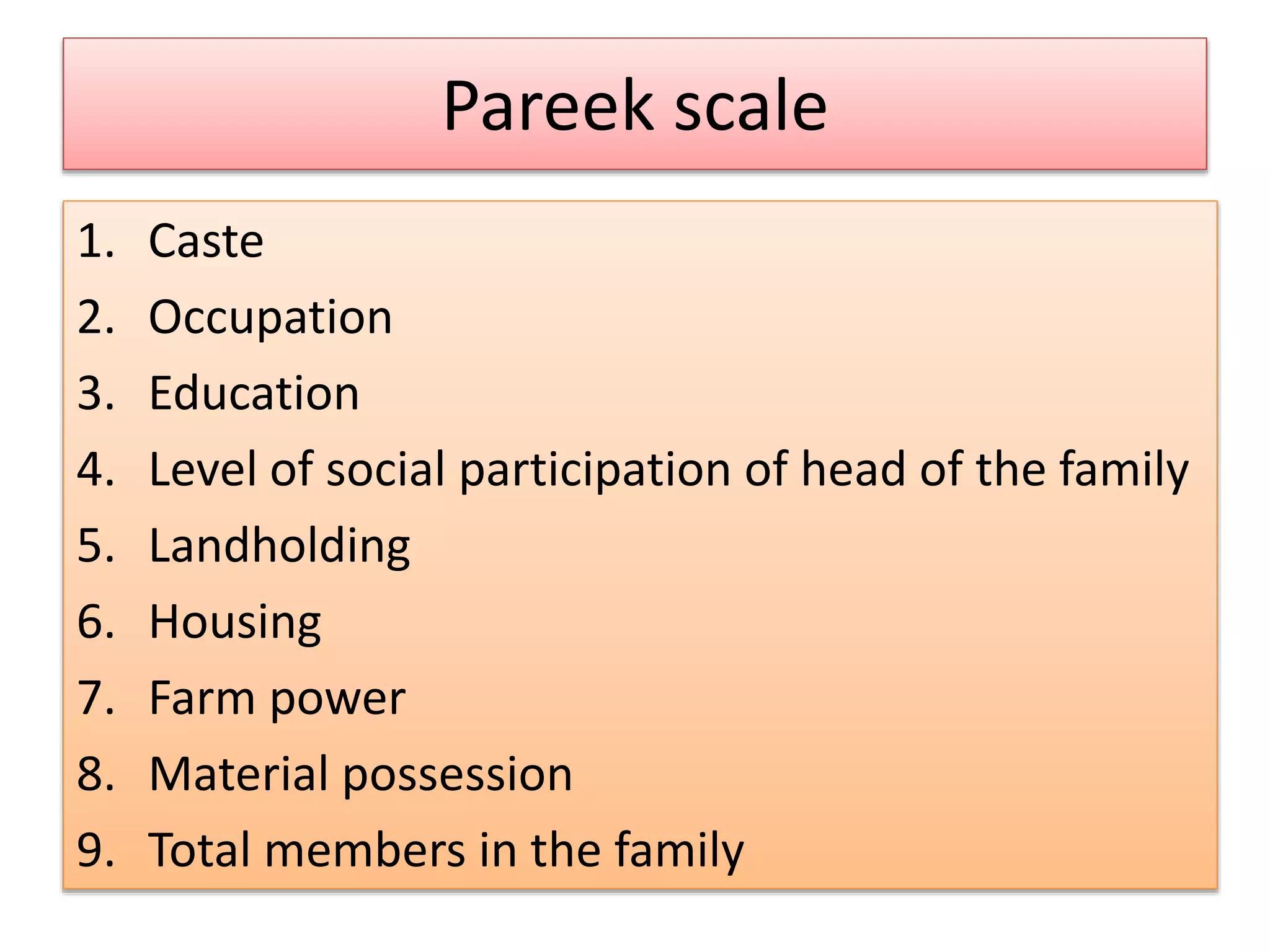 Socio economic status scales | PPTX