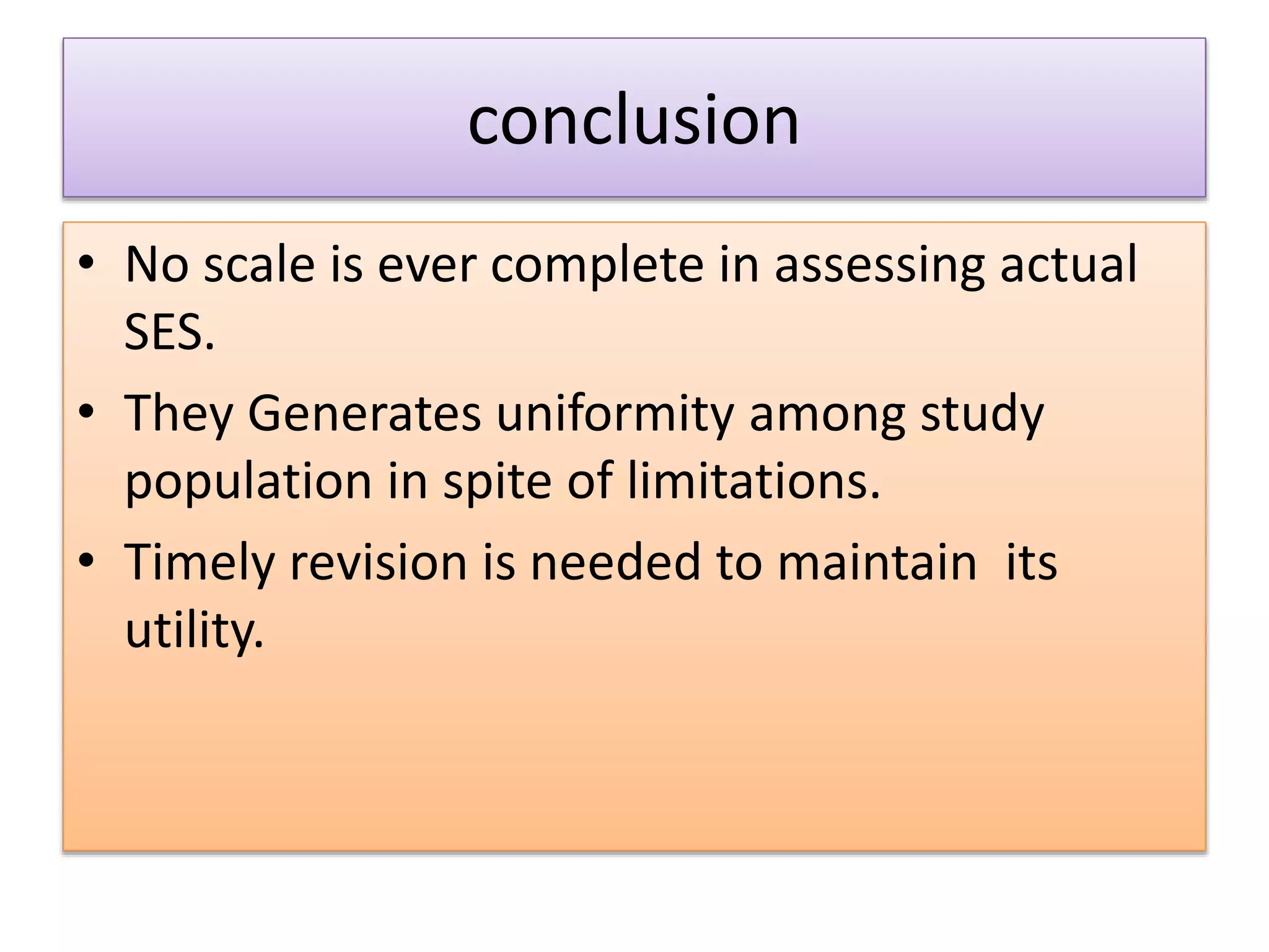 Socio economic status scales | PPTX