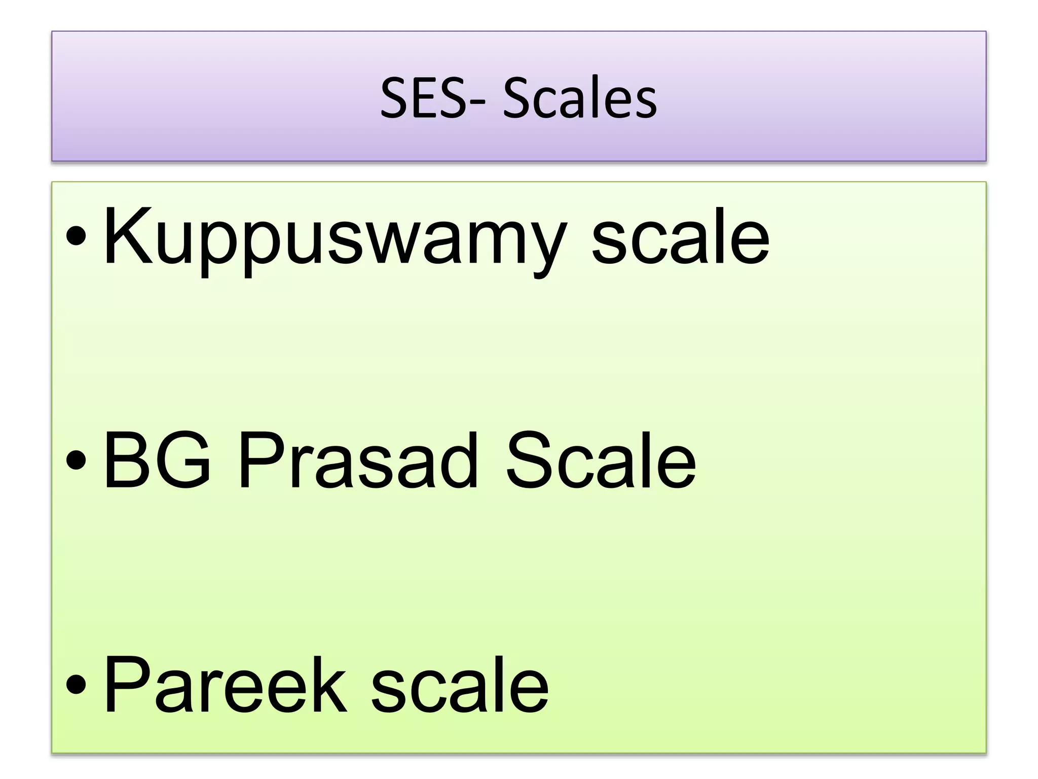 Socio economic status scales | PPTX