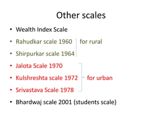 Socio economic status scales | PPTX