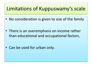 Socio economic status scales | PPTX
