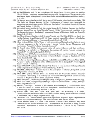 Socio-economic uplifting analysis of ESBN fishery of the coastal villages, Kumira and Kattoli ...