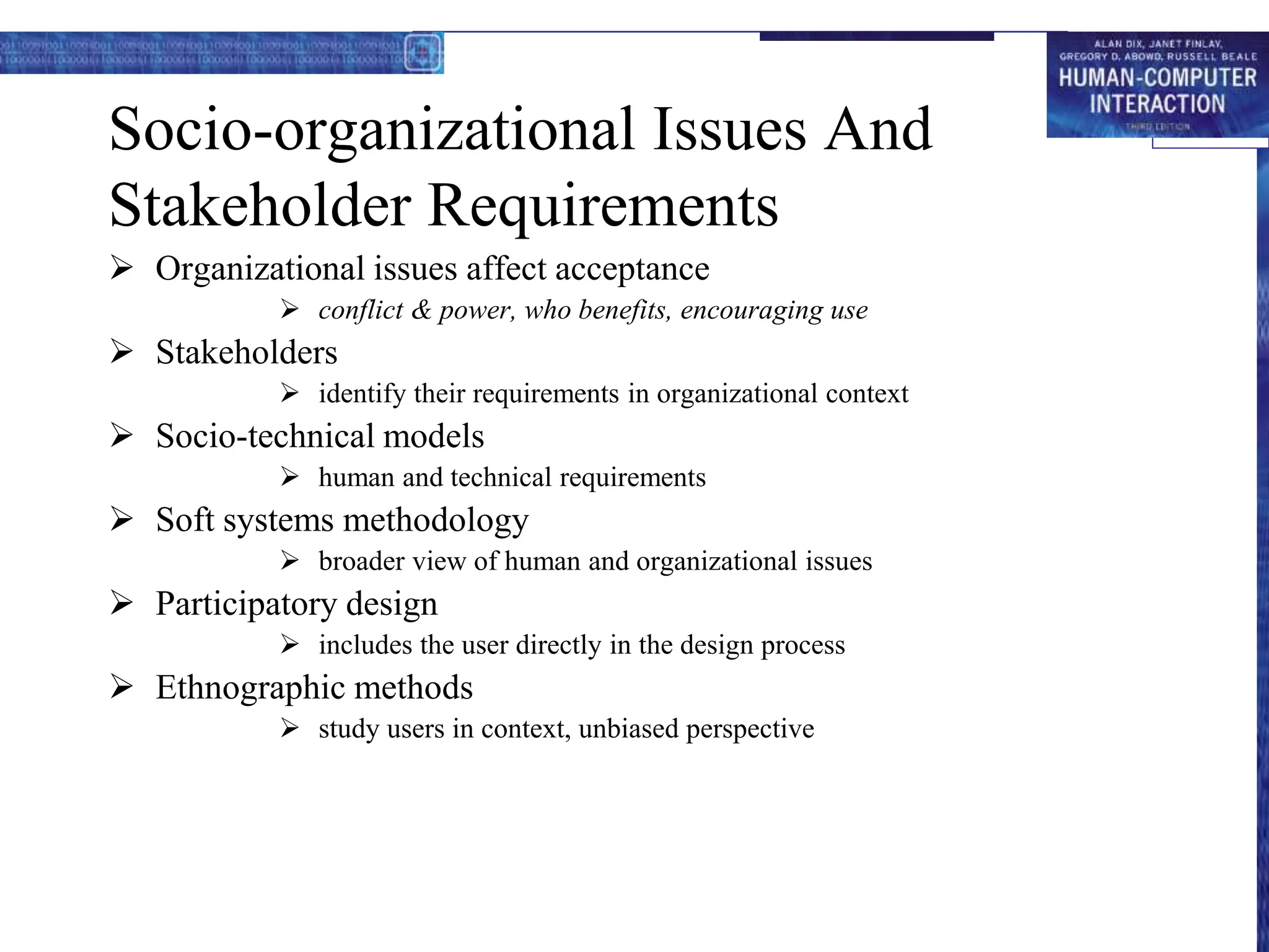 HUman computer Interaction Socio-organizational Issues.ppt