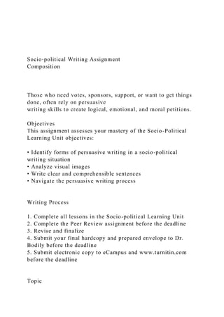 Socio-political Writing Assignment Composition T.docx