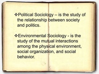 SOCIOLOGY AND HUMAN SOCIETY | PPT