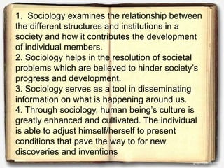 SOCIOLOGY AND HUMAN SOCIETY | PPTX