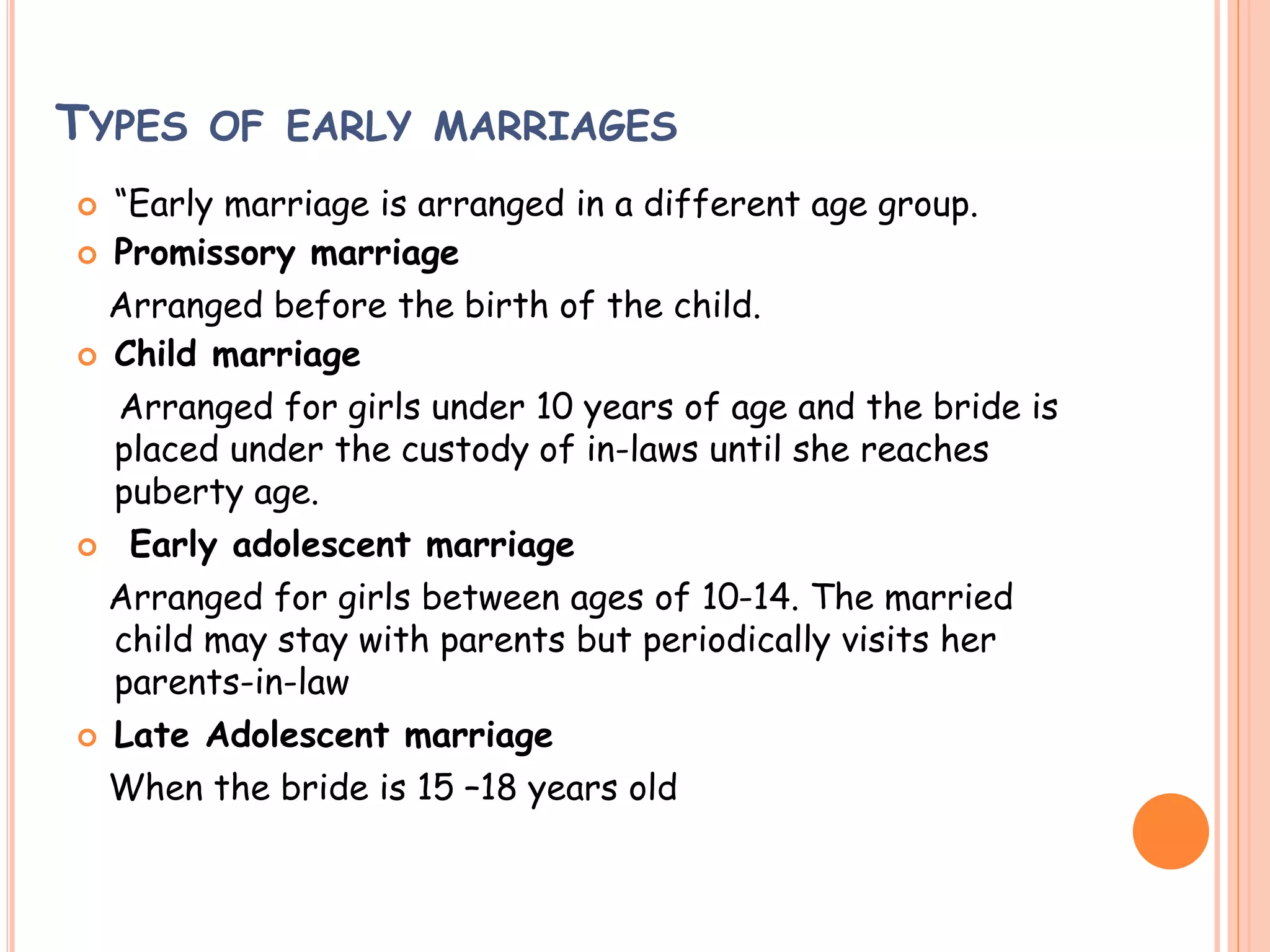 Socio psychological effect of early marriages | PPTX