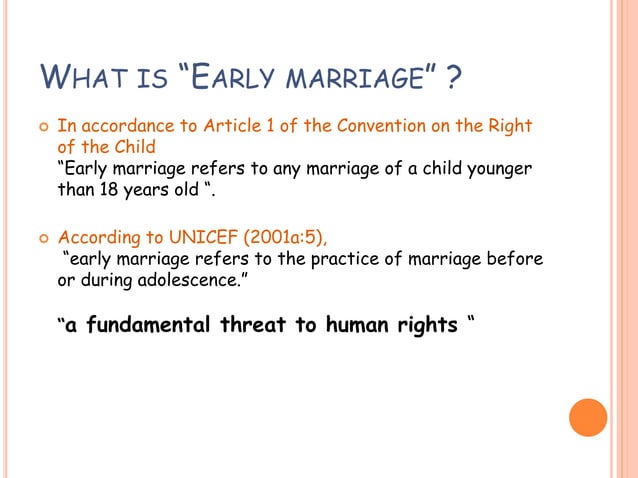 Socio psychological effect of early marriages | PPTX | Marriage and ...
