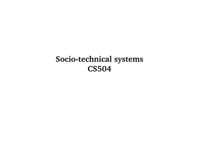 Socio Technical System Pdf Operating Systems Computer Software And Applications