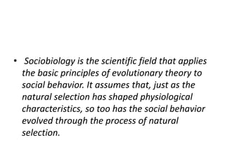 Sociobiology | PPTX