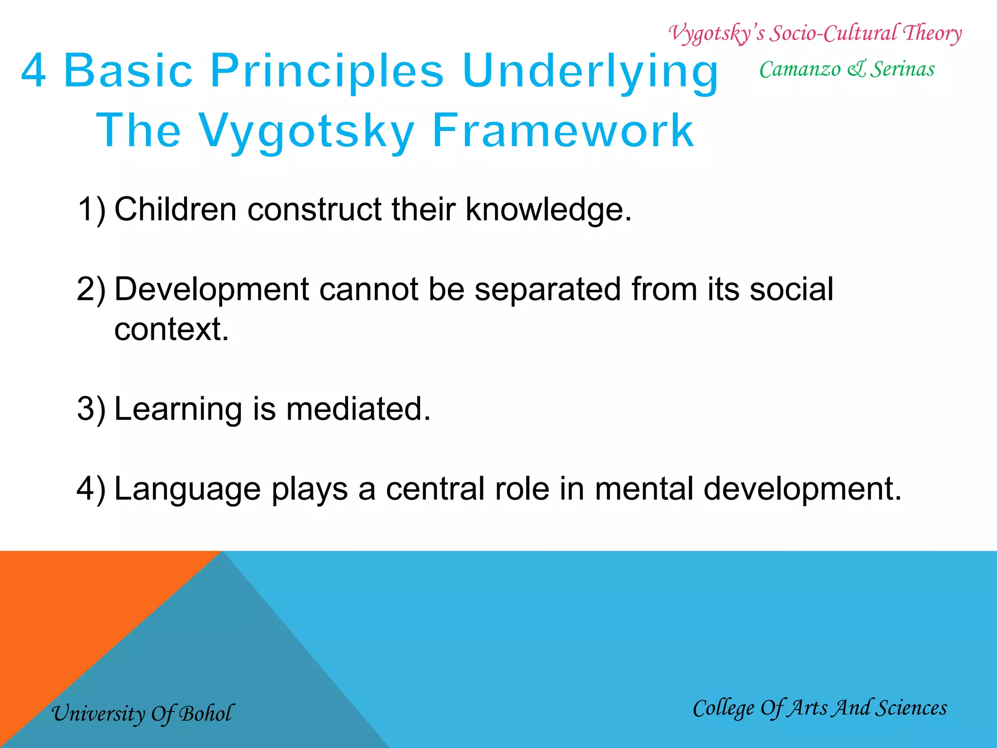 Socio Cultural Theory by Lev Vygotsky | PPTX