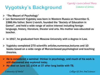 Socio Cultural Theory by Lev Vygotsky | PPTX