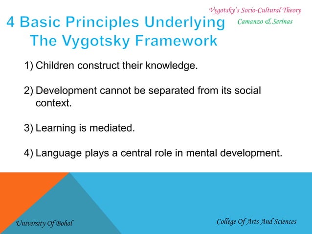 Socio Cultural Theory by Lev Vygotsky | PPTX