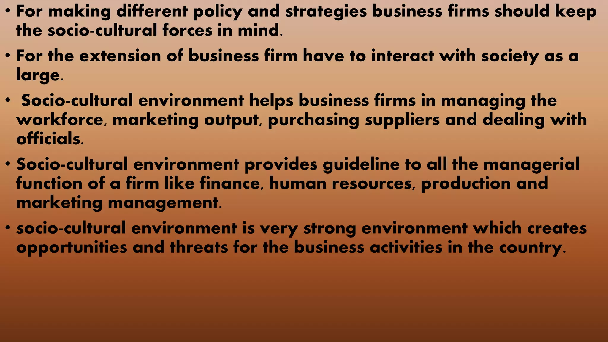 Socio cultural environment | PPTX