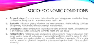 Socio Cultural Factors Related to Health and Disease | PPTX