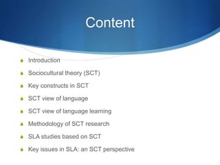 Sociocultural perspectives on SLA | PPTX