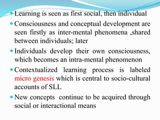 Socio-cultural perspectives on second language learning | PPTX