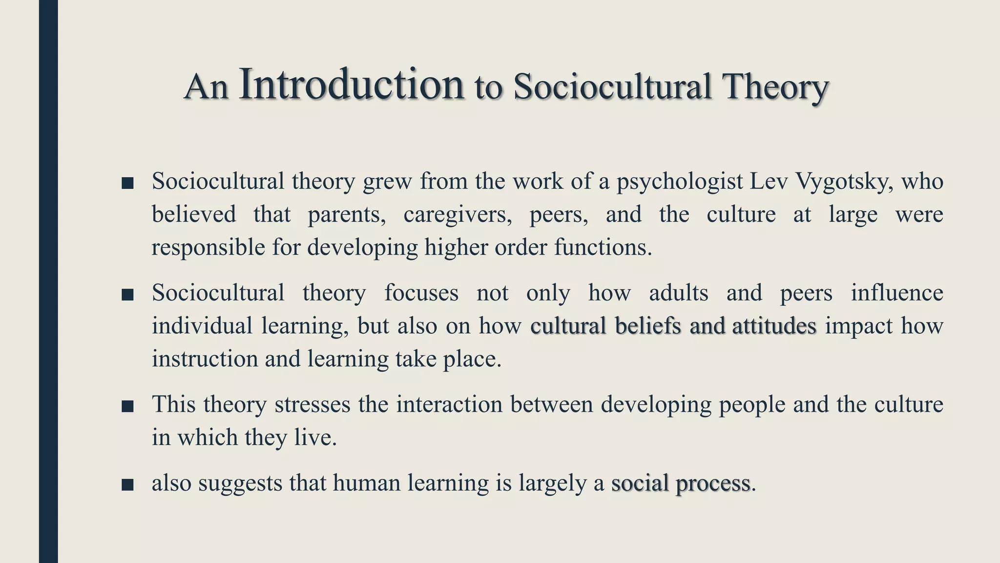 Sociocultural theory zahra farajnezhad | PDF