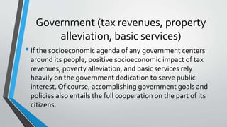Socioeconomic impact part 2 | PPTX