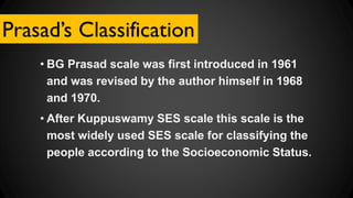 Socioeconomic scales and their importance | PPTX
