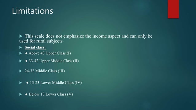 Socioeconomic status scale ppt | PPTX