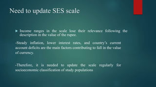 Socioeconomic status scale ppt | PPTX