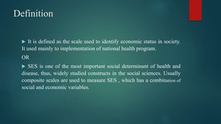 Socioeconomic status scale ppt | PPTX
