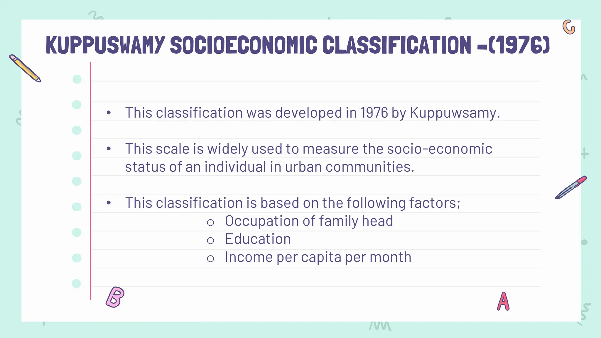 Socioeconomic Status Scale | Nursing Education | Juhin J | PDF