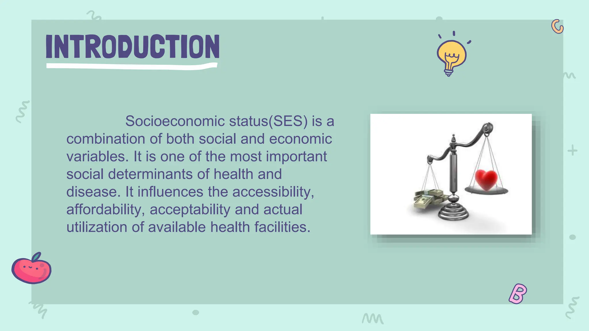 Socioeconomic Status Scale | Nursing Education | Juhin J | PPT